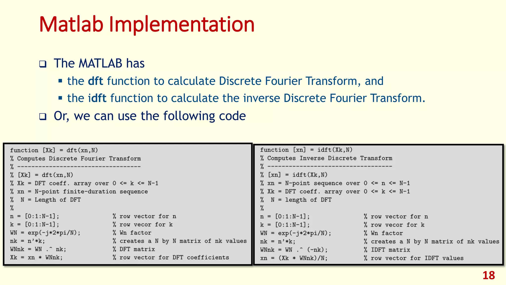 DSP_FOEHU - MATLAB 04 - The Discrete Fourier Transform (DFT) | PPT