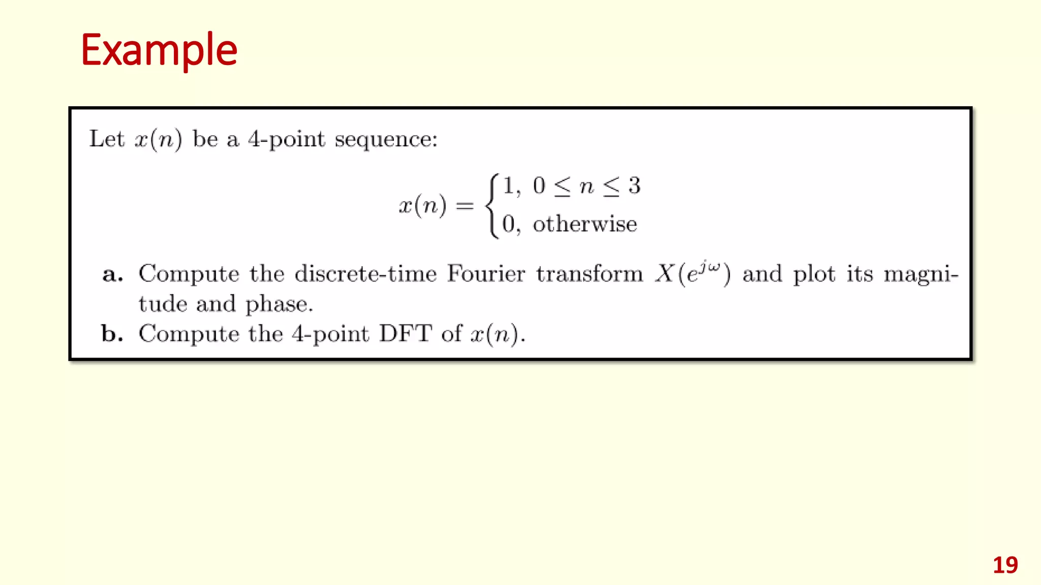 DSP_FOEHU - MATLAB 04 - The Discrete Fourier Transform (DFT) | PPT