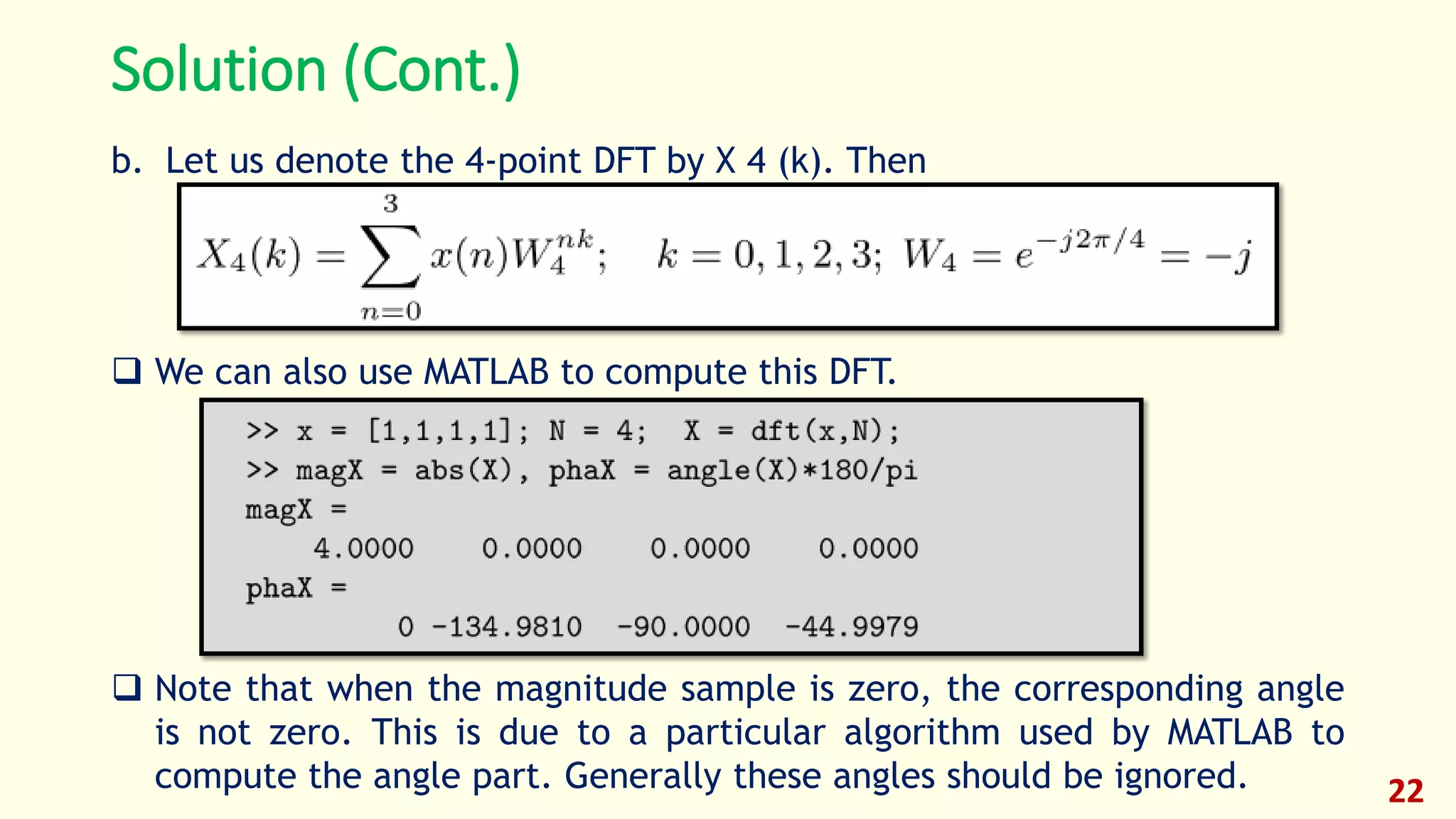 DSP_FOEHU - MATLAB 04 - The Discrete Fourier Transform (DFT) | PPT