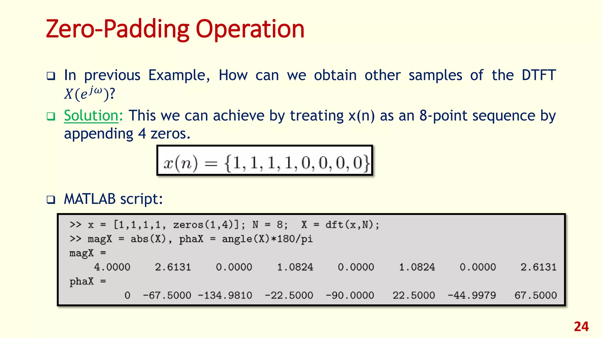 DSP_FOEHU - MATLAB 04 - The Discrete Fourier Transform (DFT) | PPT