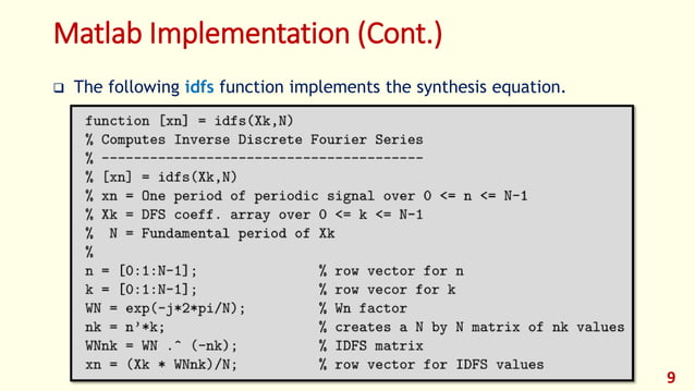 DSP_FOEHU - MATLAB 04 - The Discrete Fourier Transform (DFT) | PPT