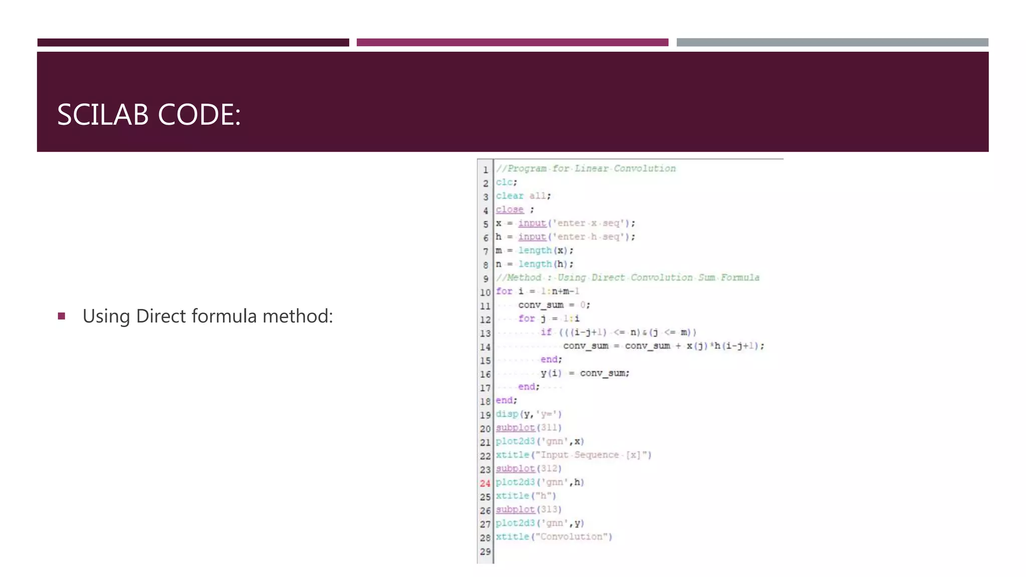 Convolution using Scilab | PPTX