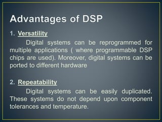 DSP intro 1.pptx | Digital Audio | Computer Software and Applications
