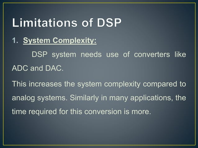 DSP intro 1.pptx | Digital Audio | Computer Software and Applications