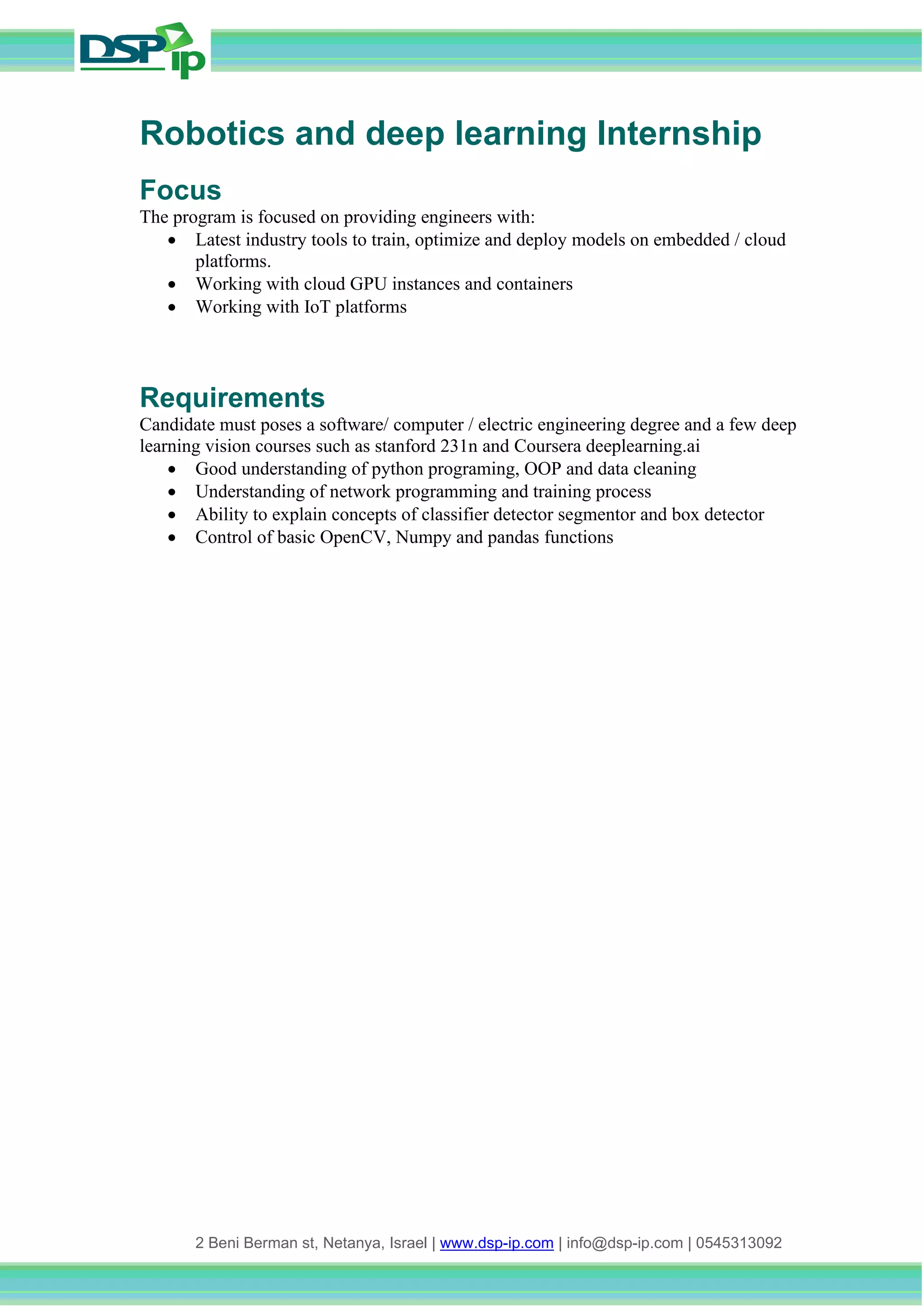 Dspip deep learning syllabus | PDF