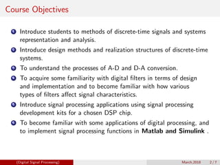Digital Signal Processing[ECEG-3171]-L00 | PDF