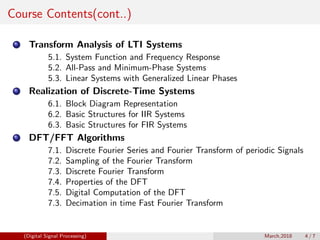 Digital Signal Processing[ECEG-3171]-L00 | PDF