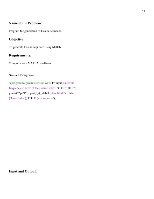 Digital signal Processing all matlab code with Lab report | PDF