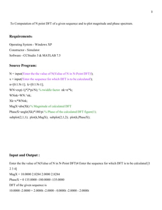 Digital signal Processing all matlab code with Lab report | PDF