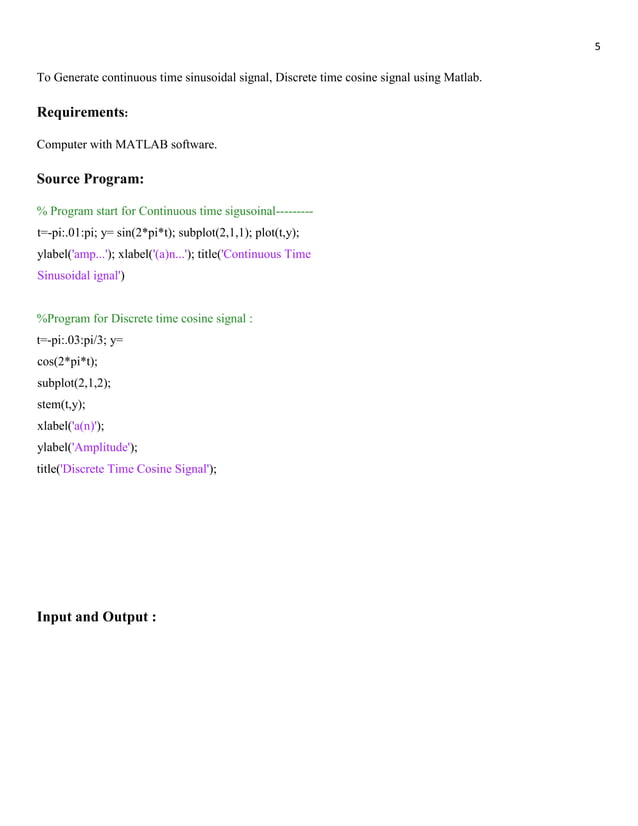 Digital signal Processing all matlab code with Lab report | PDF