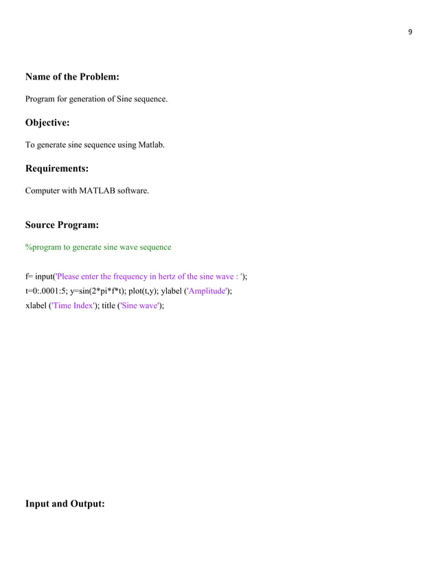 Digital signal Processing all matlab code with Lab report | PDF