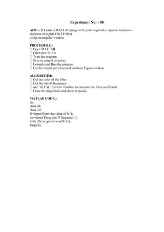 Dsp lab manual | PDF