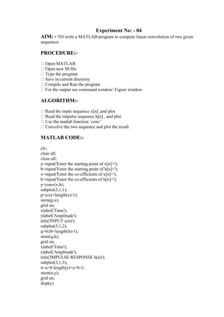 Dsp lab manual | PDF
