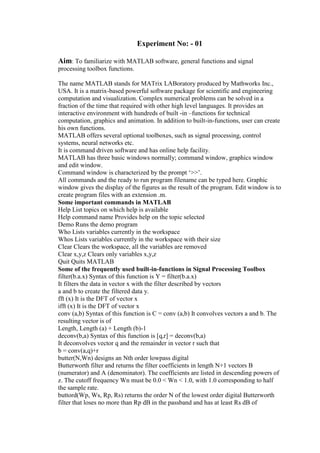 Dsp lab manual | PDF