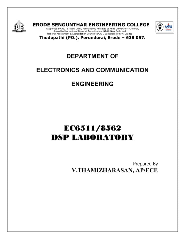 DSP lab manual | PDF