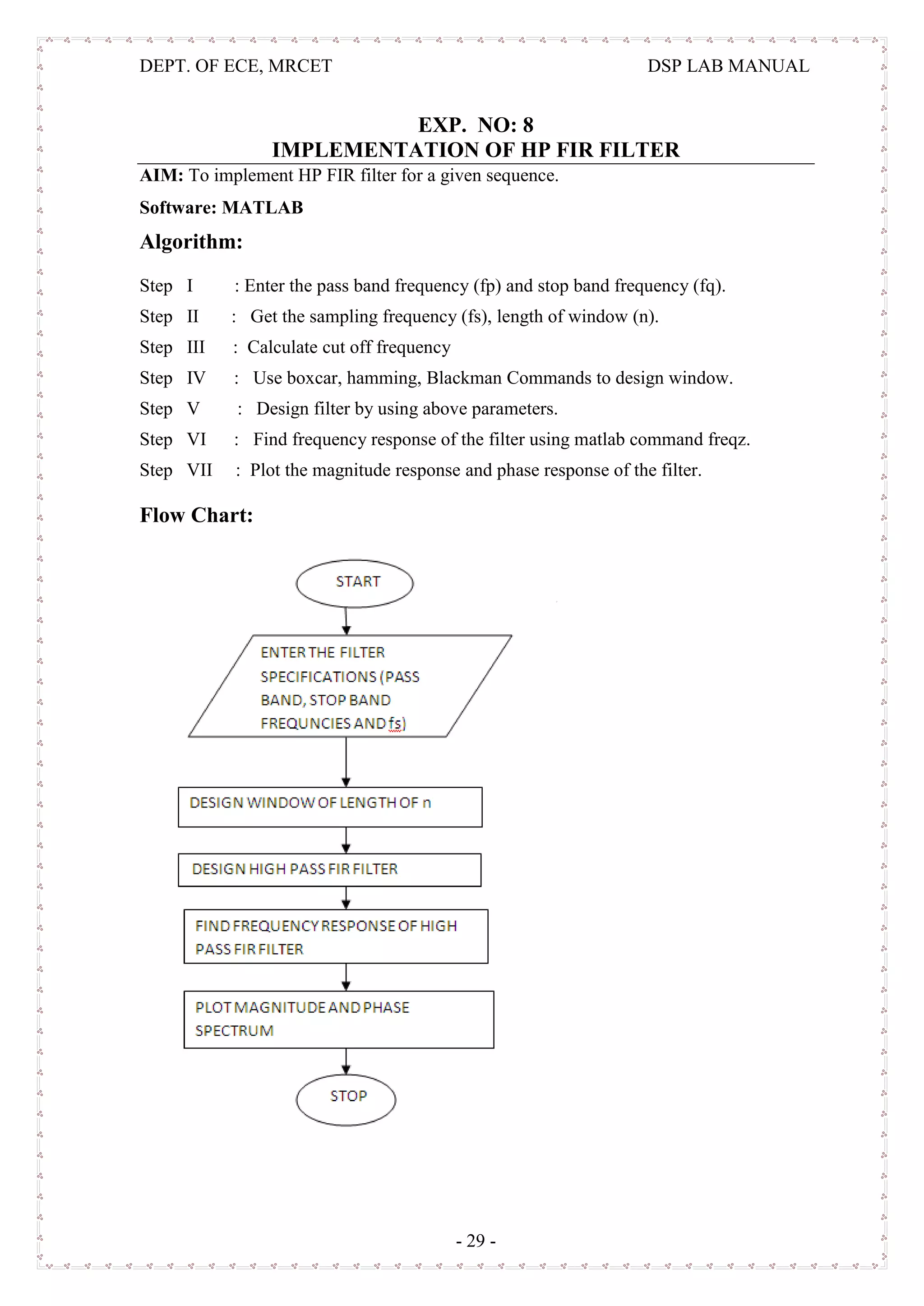 Dsp lab manual | PDF