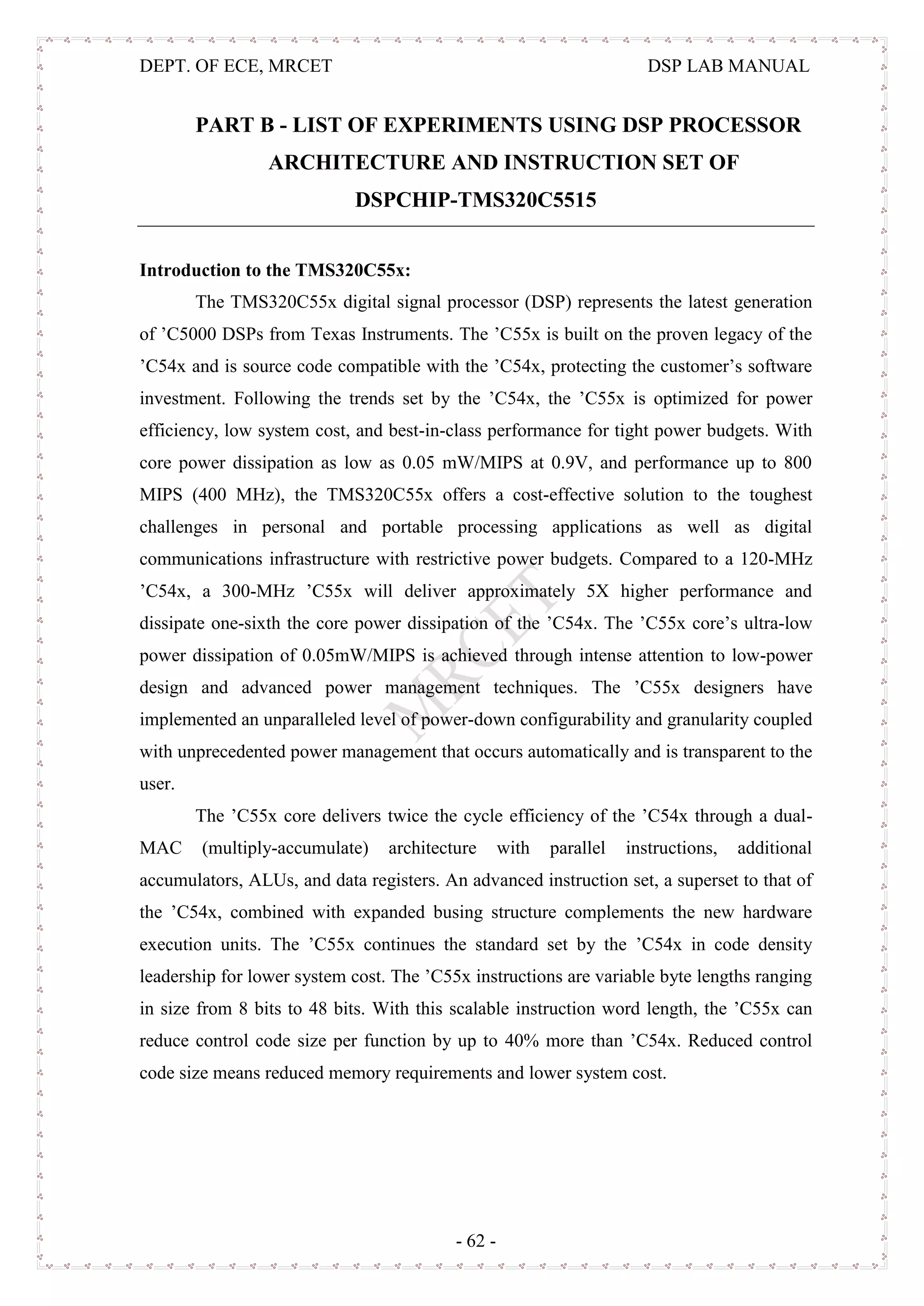Dsp lab manual | PDF