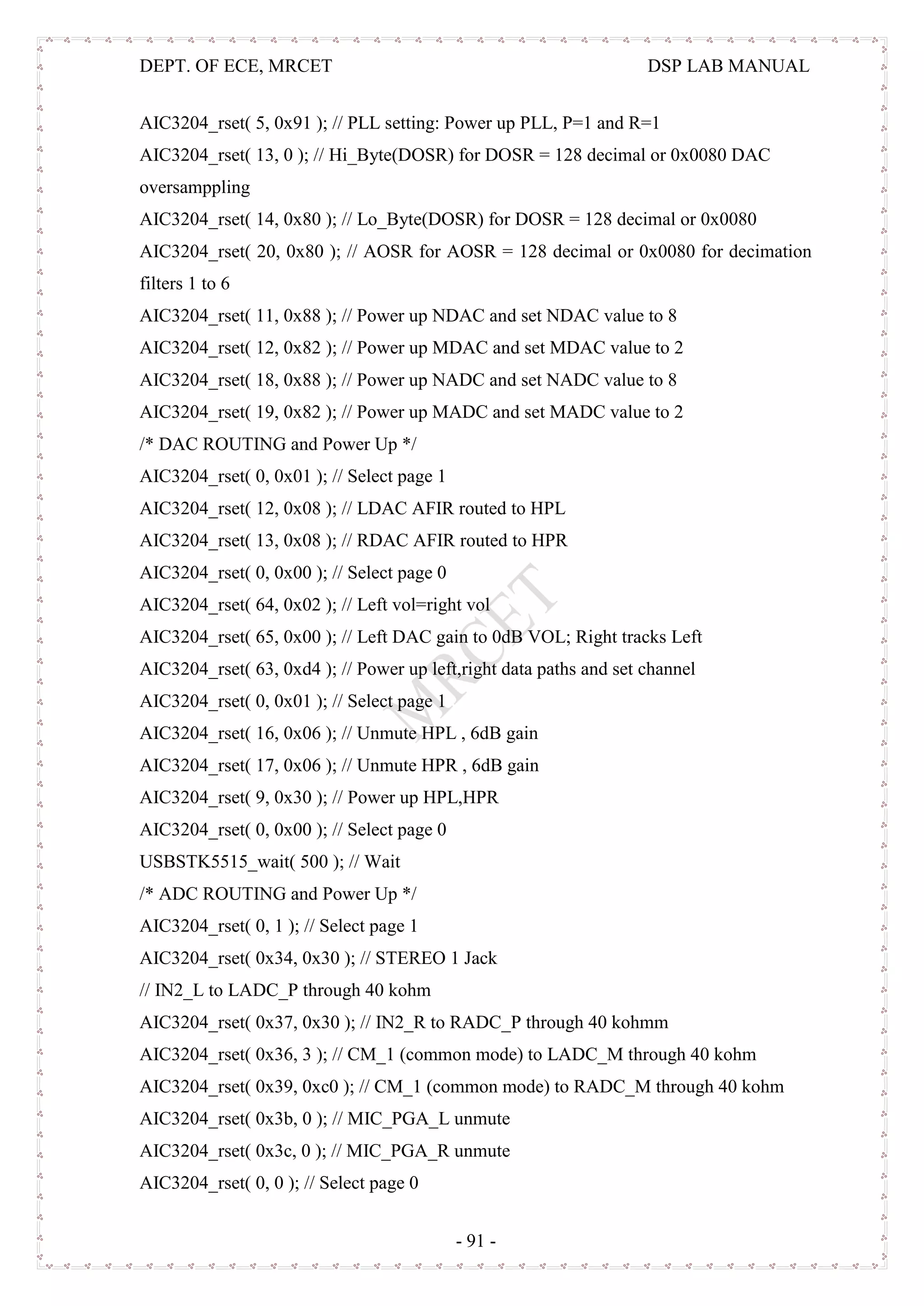Dsp lab manual | PDF
