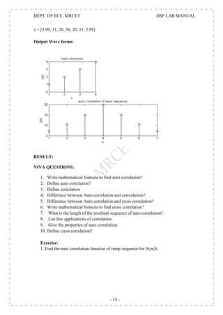 Dsp lab manual | PDF
