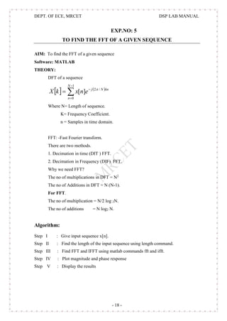 Dsp lab manual | PDF