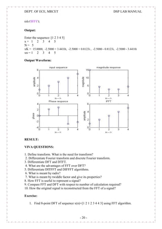 Dsp lab manual | PDF