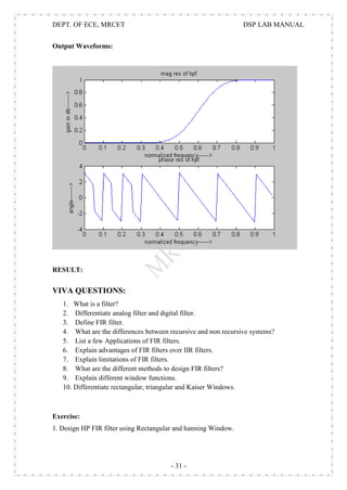 Dsp lab manual | PDF