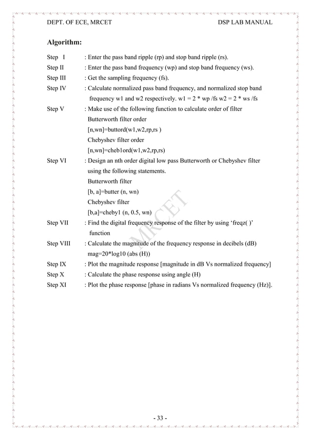 Dsp lab manual | PDF