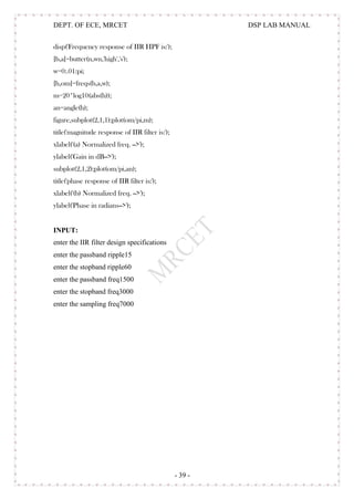 Dsp lab manual | PDF