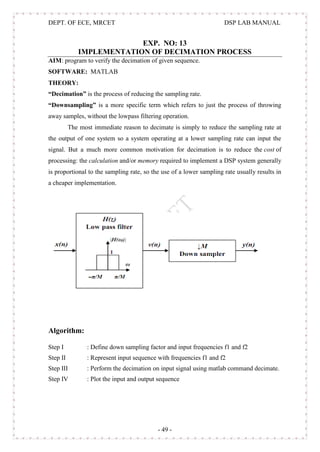 Dsp lab manual | PDF