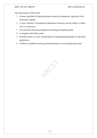 Dsp lab manual | PDF