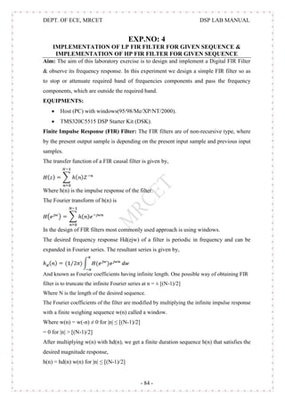 Dsp lab manual | PDF