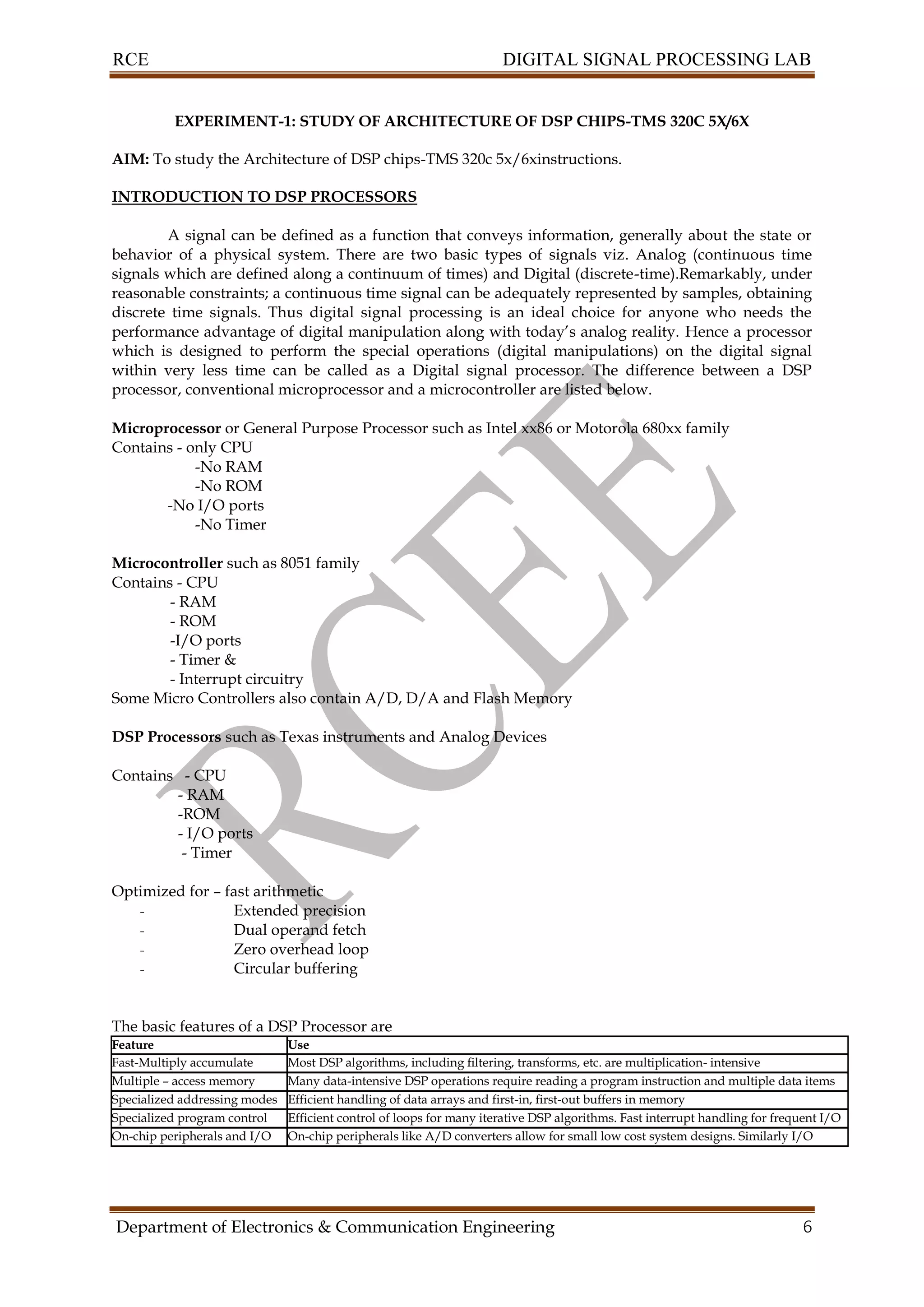 Dsp lab manual 15 11-2016 | PDF