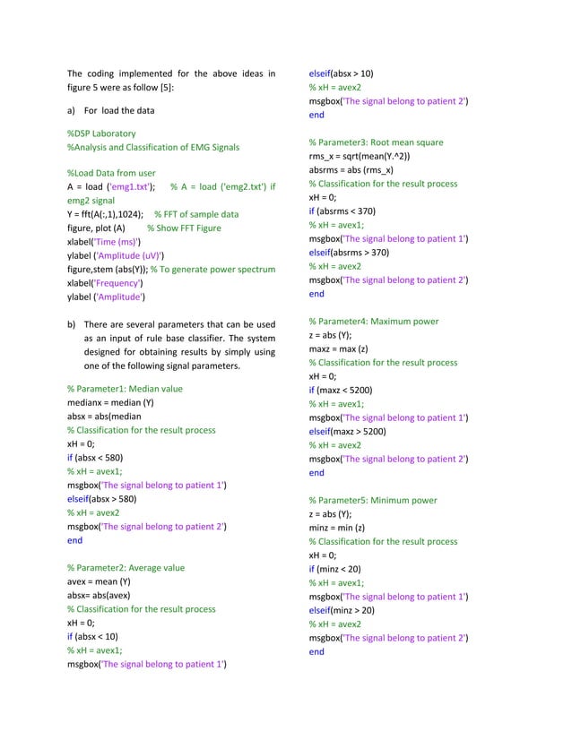 Dsp lab report- Analysis and classification of EMG signal using MATLAB. | ZIP