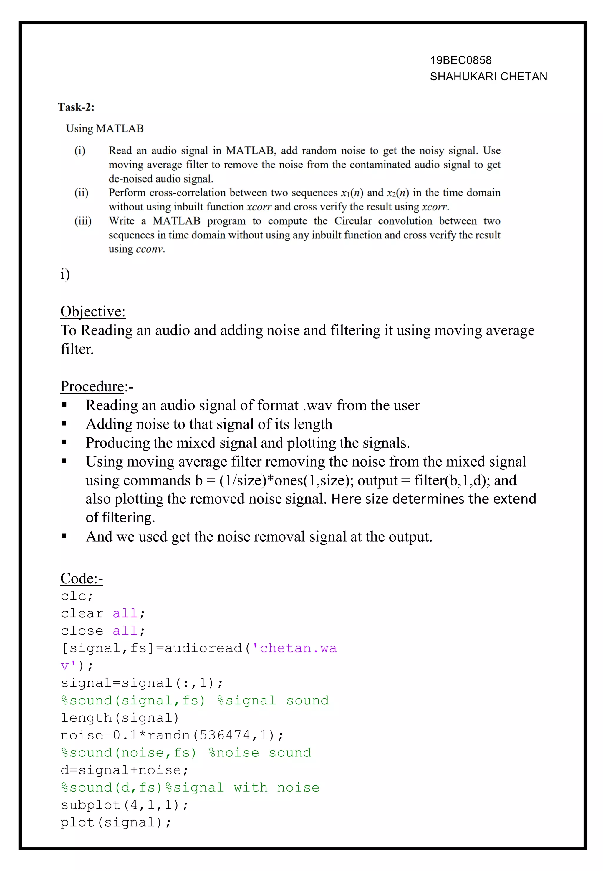 Dsp lab task 2 | PDF