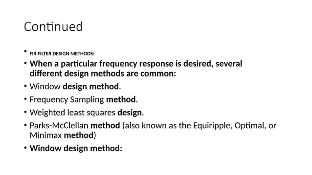 DSP lec 9 Digital Filters and its types ppt | PPT