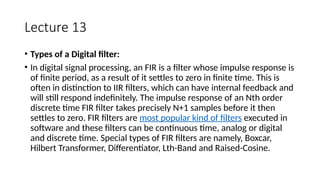 DSP lec 9 Digital Filters and its types ppt | PPTX | Digital Audio ...