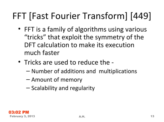 Dsp Lecture Vol 2 Dft And Fft Ppt