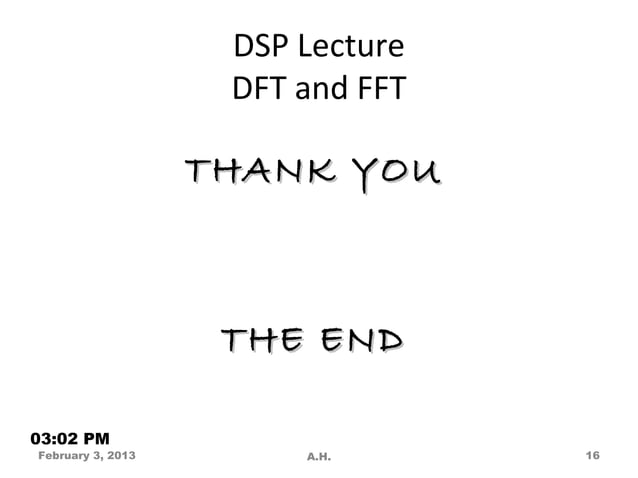 Dsp Lecture Vol 2 Dft And Fft Ppt