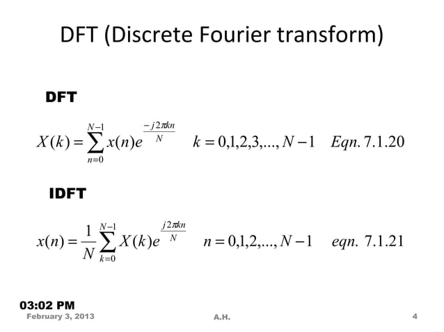 Dsp Lecture Vol 2 Dft And Fft Ppt