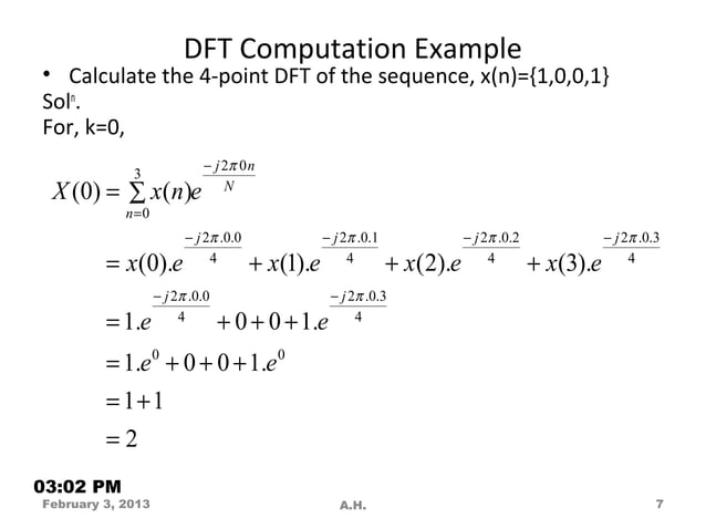 Dsp Lecture Vol 2 Dft And Fft Ppt