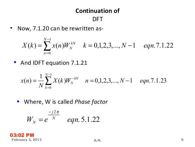 Dsp Lecture Vol 2 Dft And Fft