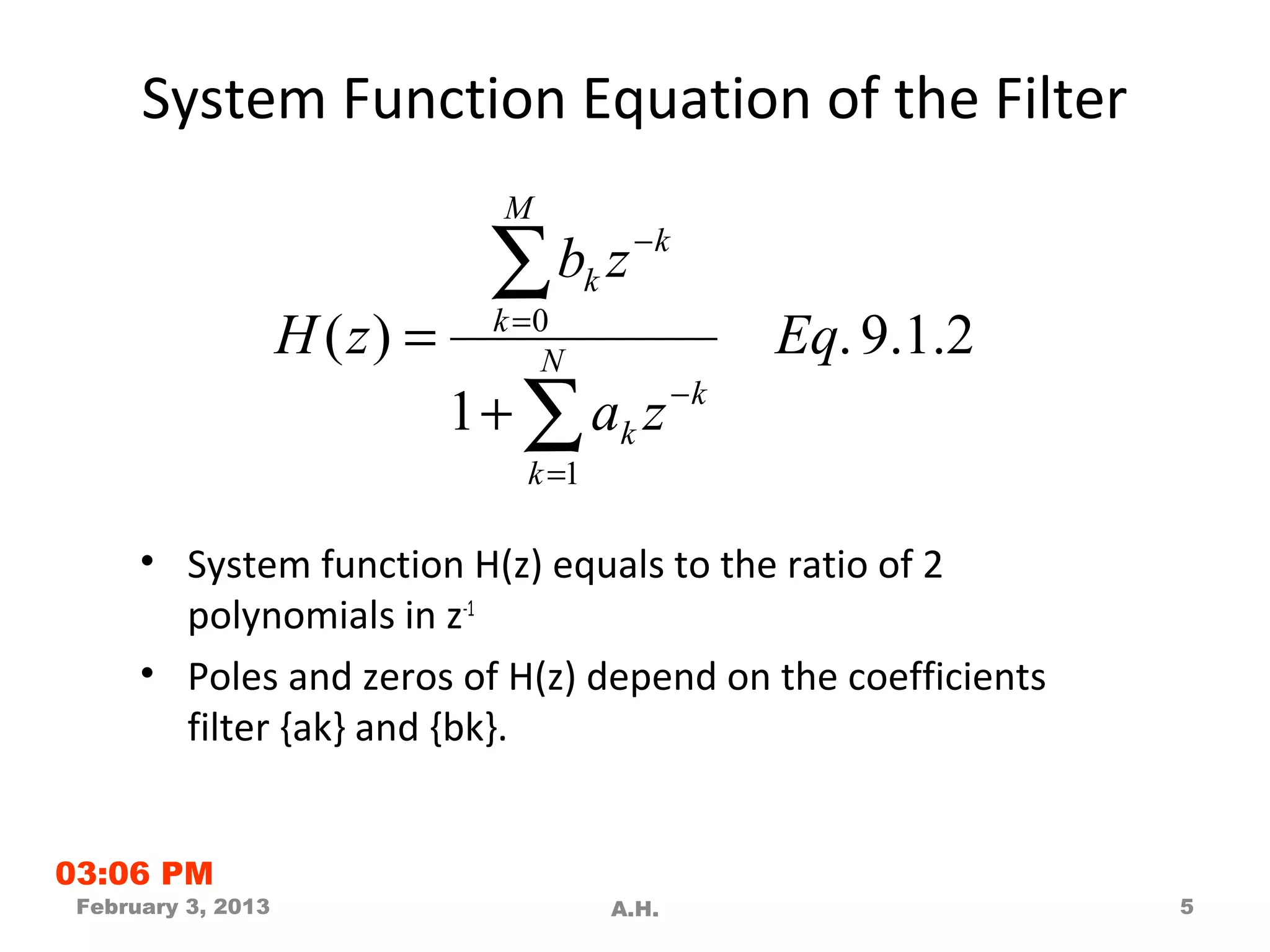 Dsp lecture vol 4 digital filters | PPT | Digital Audio | Computer Software and Applications