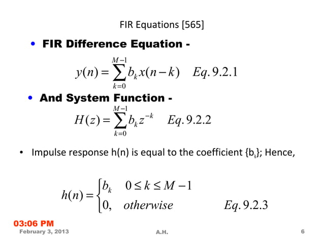 Dsp lecture vol 4 digital filters | PPT | Digital Audio | Computer Software and Applications