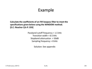 Dsp lecture vol 6 design of fir | PPTX