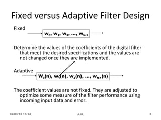 Dsp lecture vol 7 adaptive filter | PPT