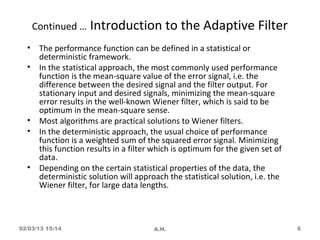 Dsp lecture vol 7 adaptive filter | PPT