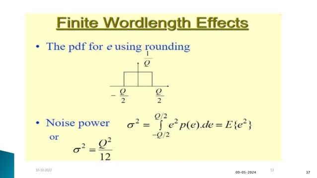 DSP Module-4 Finite Wordlength Effect and Zero Limit Cycle | PPT