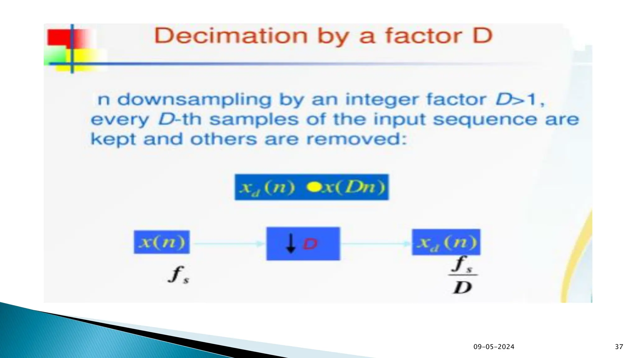 Dsp Module 5 Multirate Signal Processing And Its Applications Pdf