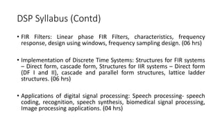 DSP_Module5_Rev2.pdfICE3251_DSP_DIGITAL SYSTEM PROCESSING_MIT | PPT