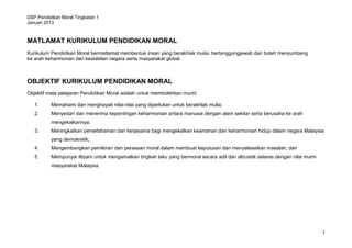 Dsp p moral tingkatan 1 tambahbaik feb 2013 | PDF